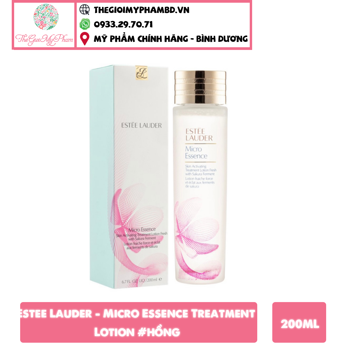 Estee Lauder - Micro Essence Treatment Lotion Fresh 200ml Hồng (Ko Tđ ...