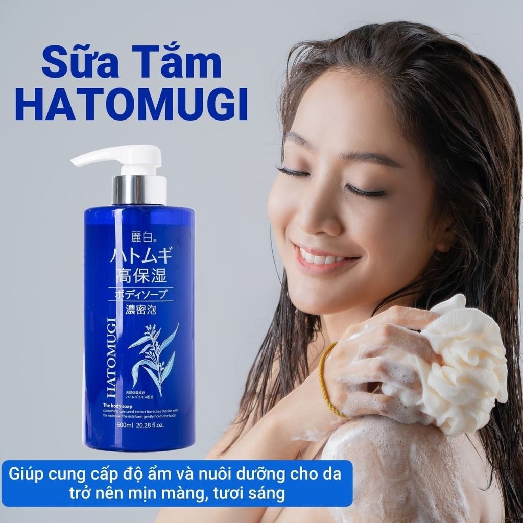 Sữa Tắm Hatomugi 600ml (Xanh)Sữa Tắm Dưỡng Ẩm, Làm Sáng Da Hatomugi Moisture Rich Body Soap ...