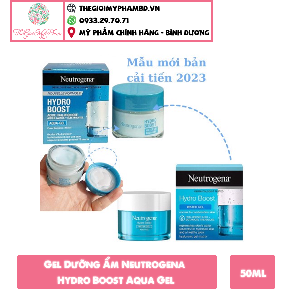 Gel Dưỡng Neutrogena Hydro Boost Water Gel ( Pháp) Mẫu mới nắp xanhGel ...