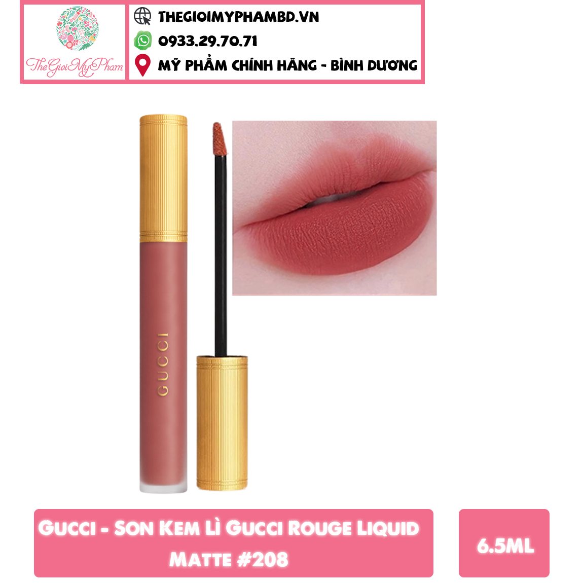 Gucci - Son Kem Lì Gucci Rouge Liquid Matte #208 (Ko Tđ)[KTD] Gucci ...