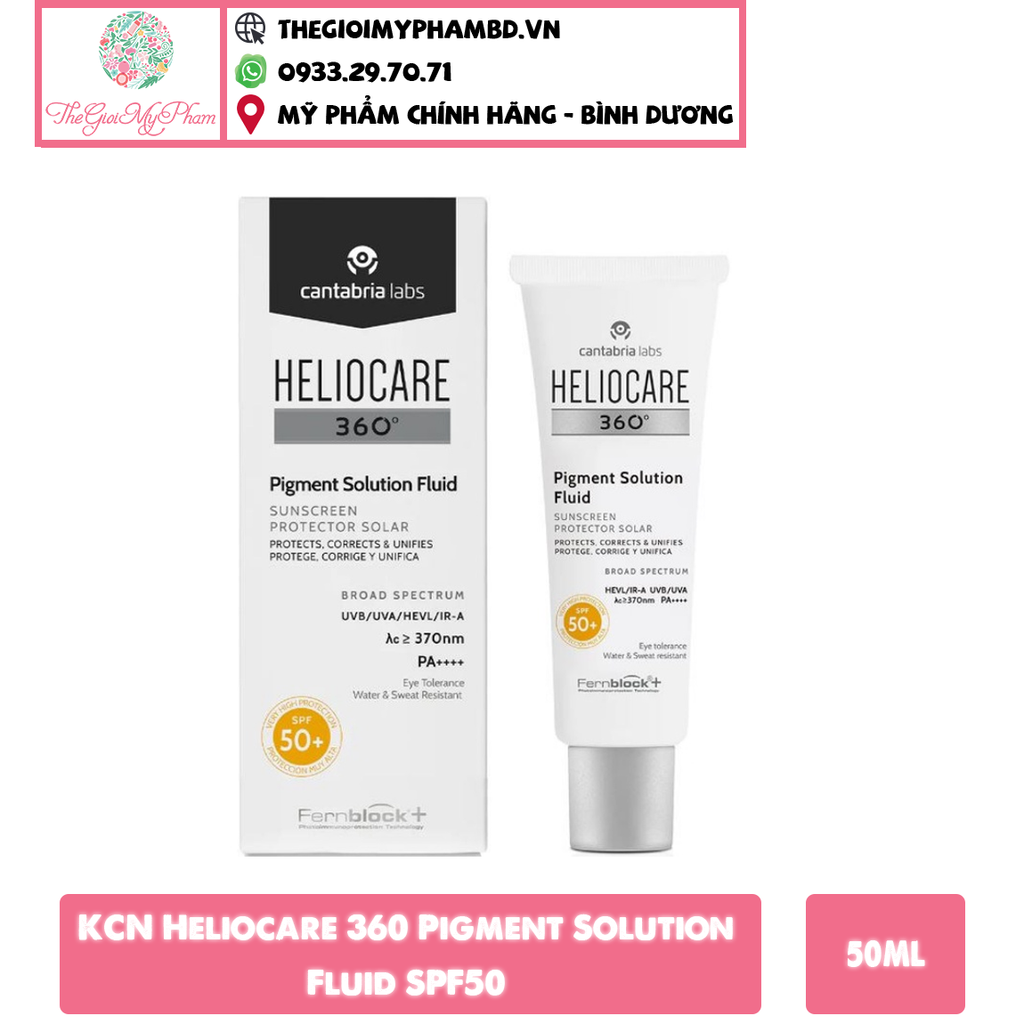 KCN Heliocare 360 Pigment Solution Fluid SPF50 50mlKem Chống Nắng ...