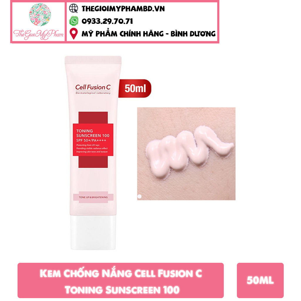 KCN Cell Fusion C Toning Sunscreen SPF50 PA+++ 50ml (Hồng)Kem Chống ...