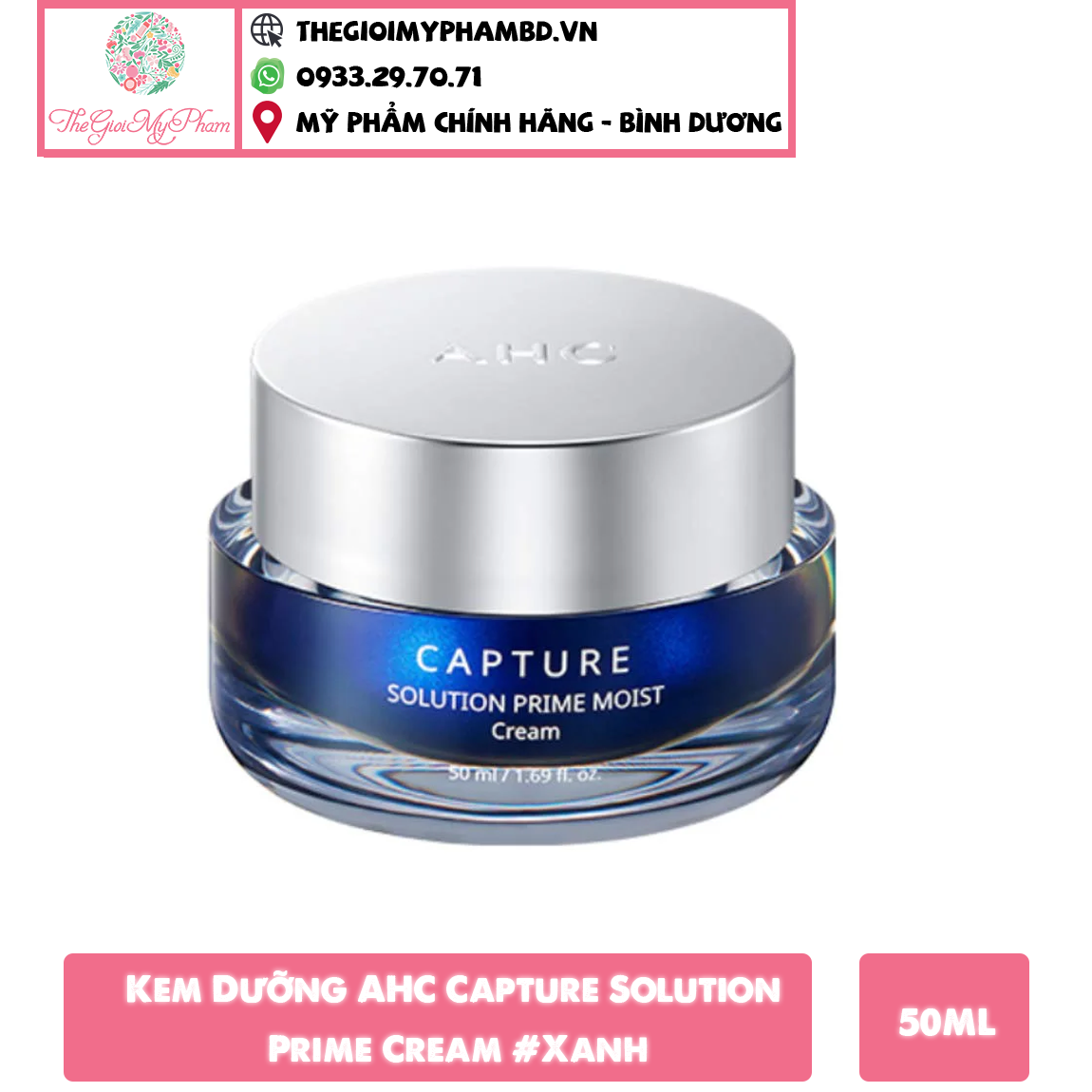 Kem AHC Capture #Moist 50ml (Xanh)Kem AHC Capture #Moist 50ml (Xanh ...