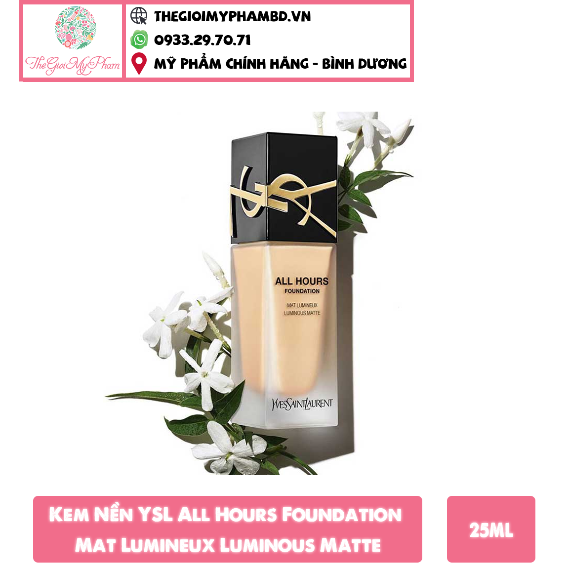 YSL - Kem Nền YSL All Hours Foundation #LC1 (Ko Tđ)YSL - Kem Nền YSL All Hours Foundation #LC1 ...