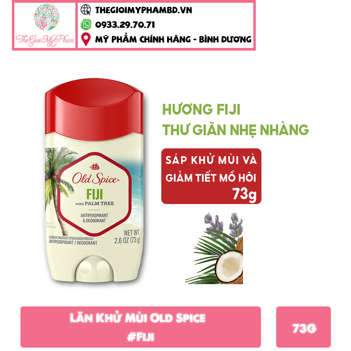 Lăn Khử Mùi Old Spice 73g #FijiLăn khử mùi Old Spice 73g #Fiji – Thế Giới Mỹ Phẩm Bình Dương