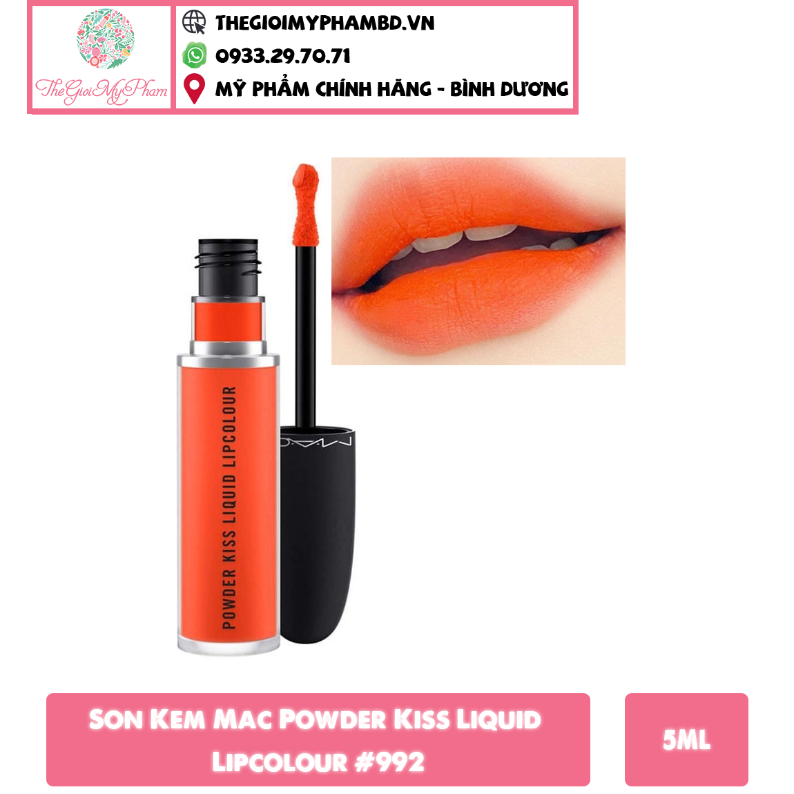 MAC - Son Kem MAC Powder Kiss Lipcolour #992 (Ko tđ)[KTD] MAC - Son Kem ...