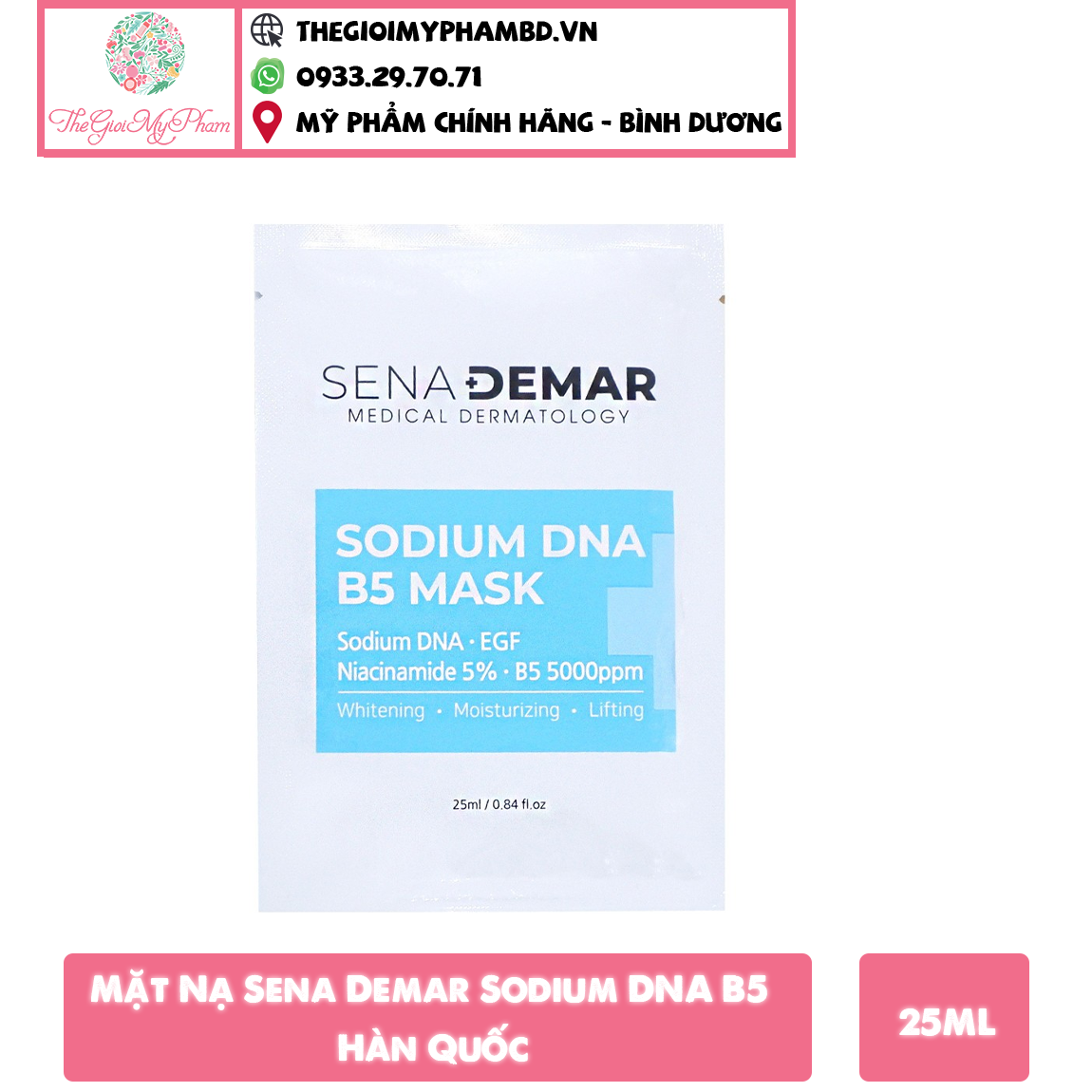 Mặt Nạ Sena Demar Sodium DNA B5 Hàn QuốcMặt Nạ Sena Demar Sodium DNA B5 Hàn Quốc – Thế Giới Mỹ ...