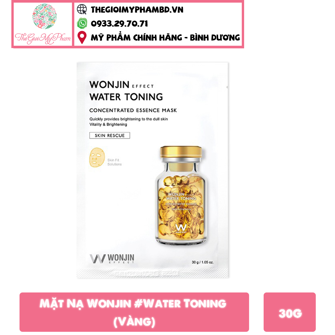 Mặt Nạ Wonjin #Water Toning (Vàng)Mặt Nạ Wonjin #Water Toning (Vàng ...