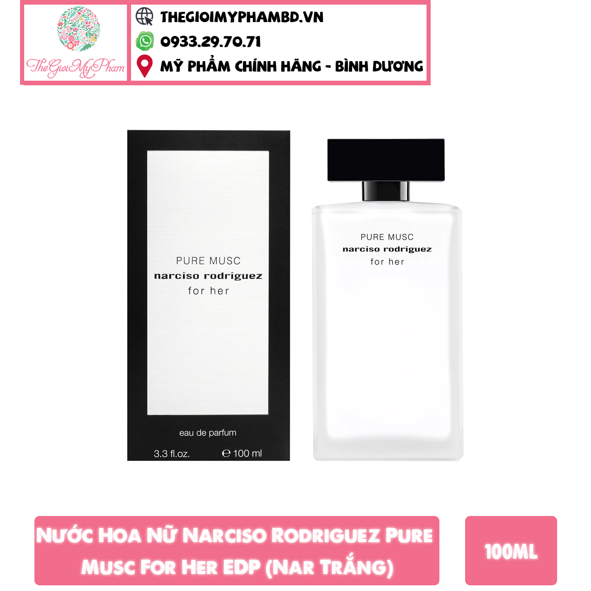 Narciso Rodriguez - Pure Musc For Her EDP 100ml (Ko Tđ) TrắngNarciso ...