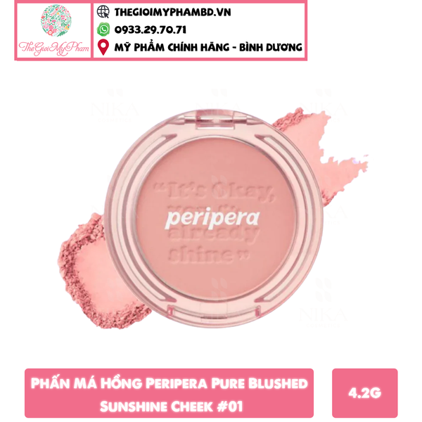Phấn Má Hồng Peripera Pure Blushed Sunshine Cheek #01Phấn Má Hồng Peripera Pure Blushed Sunshine ...