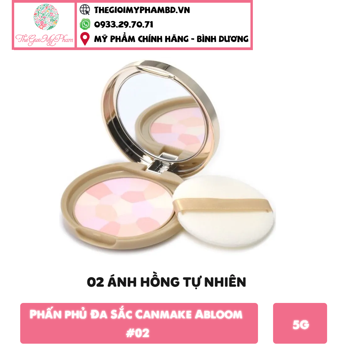 Phấn Canmake Marshmallow Finish Powder Abloom #02Phấn phủ Đa Sắc Canmake Marshmallow Finish ...
