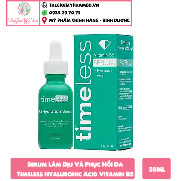 Serum Timeless Vitamin B5 30mlSerum Làm Dịu Và Phục Hồi Da Timeless Hyaluronic Acid Vitamin B5 ...