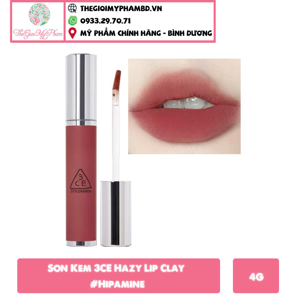 Son Kem 3CE Hazy Lip Clay #HipamineSon Kem Lì 3CE Hazy Lip Clay 4g # ...