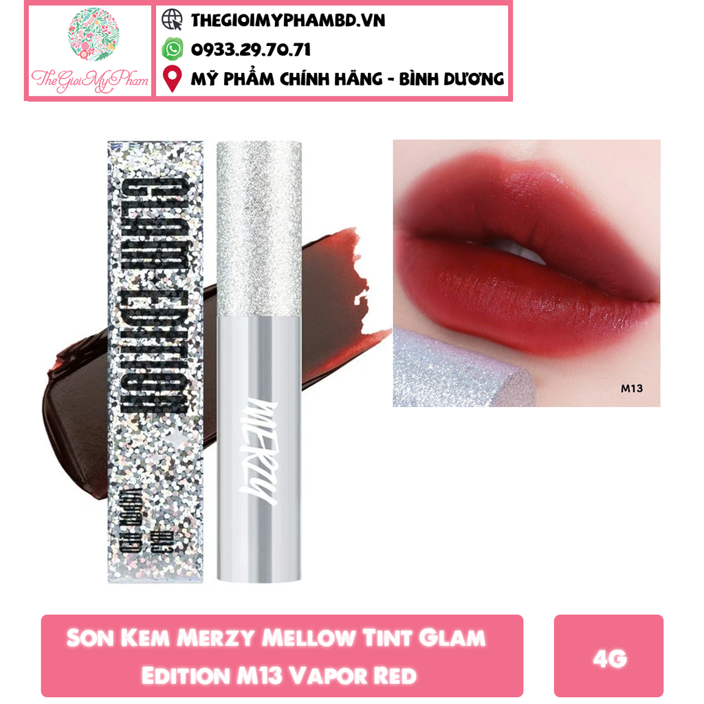 Son Kem Merzy Mellow Tint Glam Edition M13 Vapor Red 4gSon Kem Merzy ...