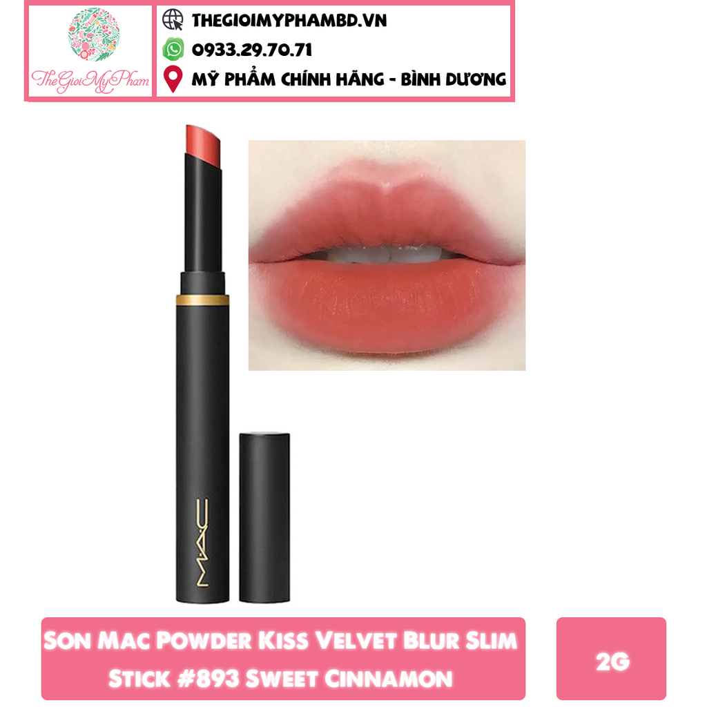 MAC - Son Mac Powder Kiss Velvet Blur Slim Stick #893 Sweet CinnamonMAC ...