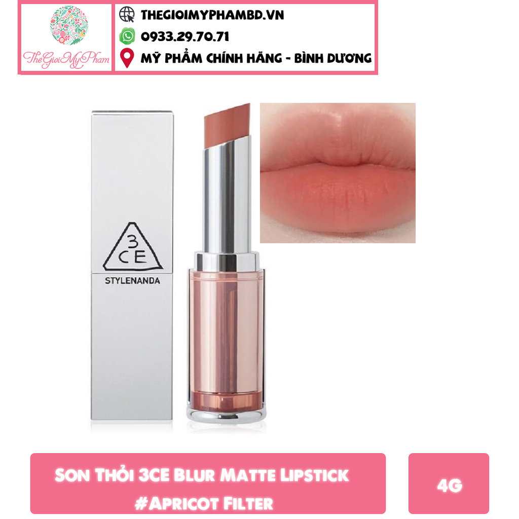 Son Thỏi 3CE Blur Matte Lipstick #Apricot FilterSon Thỏi 3CE Blur Matte ...
