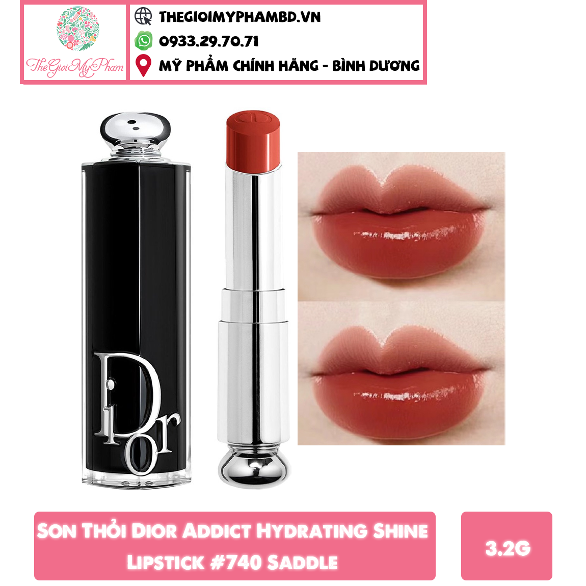 Son Thỏi Dior Addict Hydrating Shine Lipstick #740 Saddle (Ko Tđ)Son ...
