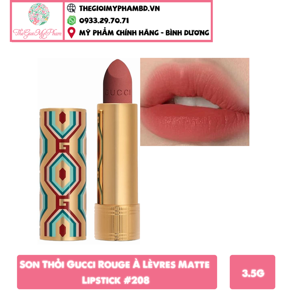 Gucci - Son Rouge À Levres Mat #208 (Ko tđ) LIMITEDSon Thỏi Gucci Rouge ...