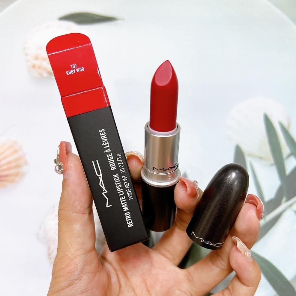 Son MAC Ruby Woo ( Ko tích điểm)[KTD] Son MAC Retro Matte Lipstick 3g ...