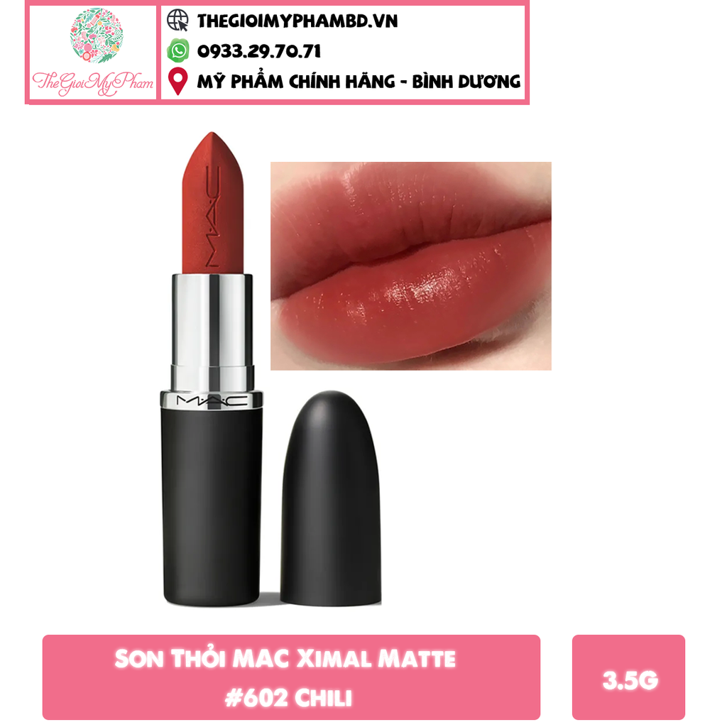 Son Thỏi MAC Ximal Matte #602 Chili (Ko Tđ)Son Thỏi MAC Ximal Matte ...