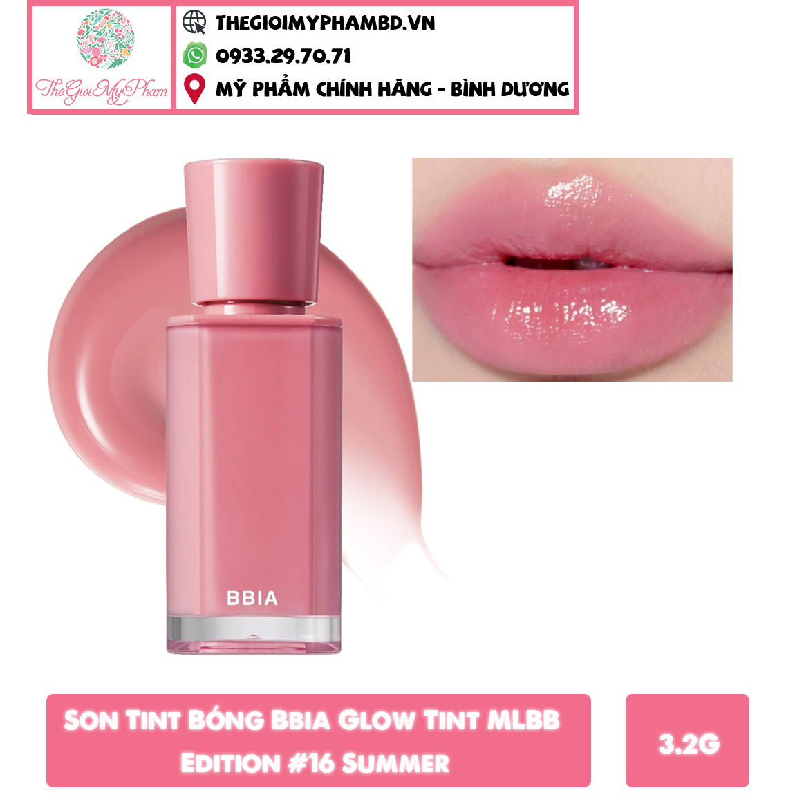 Son Bbia Glow Tint #16 Summer (MLBB Edition)Son Tint Bóng Bbia Glow Tint MLBB Edition #16 Summer ...