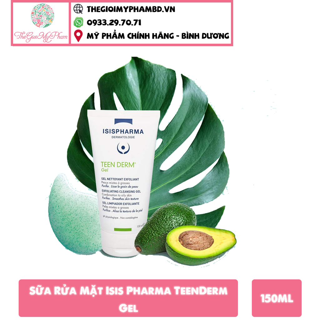 Sữa Rửa Mặt Isis Pharma TeenDerm Gel 150mlSửa Rửa Mặt Giảm Nhờn Và Ngăn Ngừa Mụn Teenderm Gel ...
