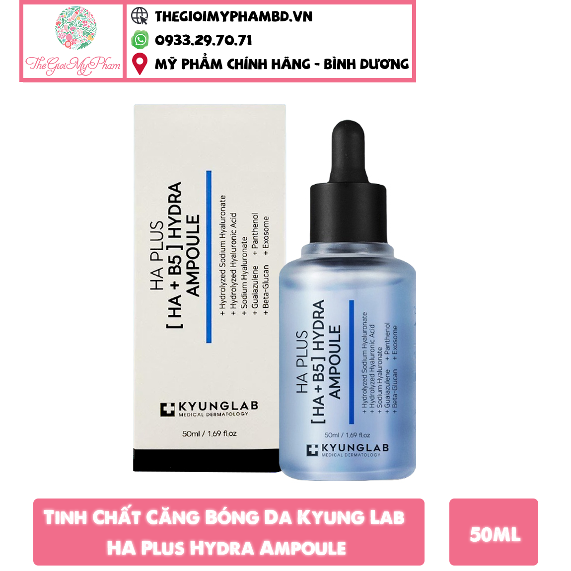 Tinh Chất Căng Bóng Da Kyung Lab HA Plus Hydra Ampoule 50mlTinh Chất Căng Bóng Da Kyung Lab HA ...