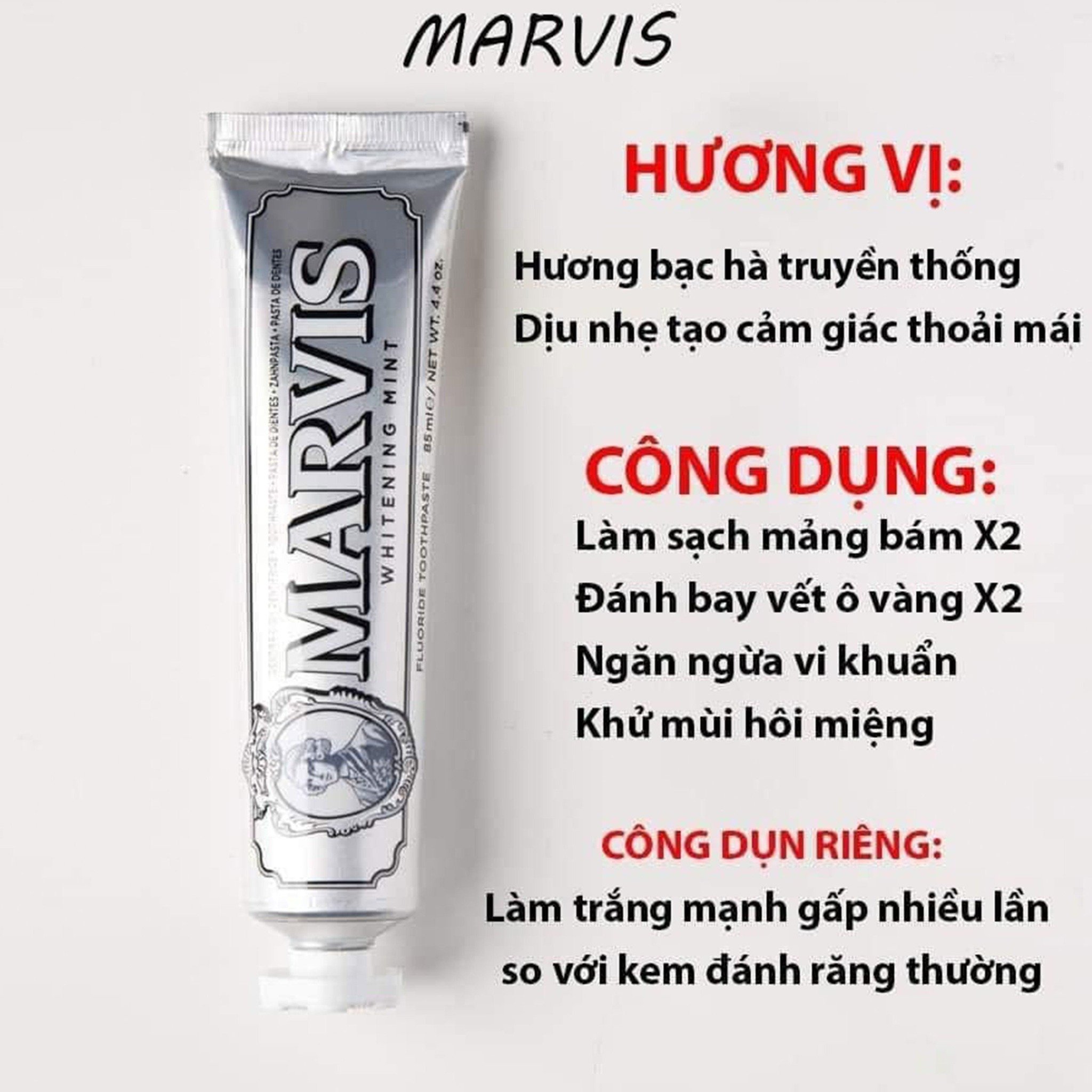 Kem Đánh Răng Marvis Whitening Mint 85mlKem Đánh Răng Marvis Whitening ...