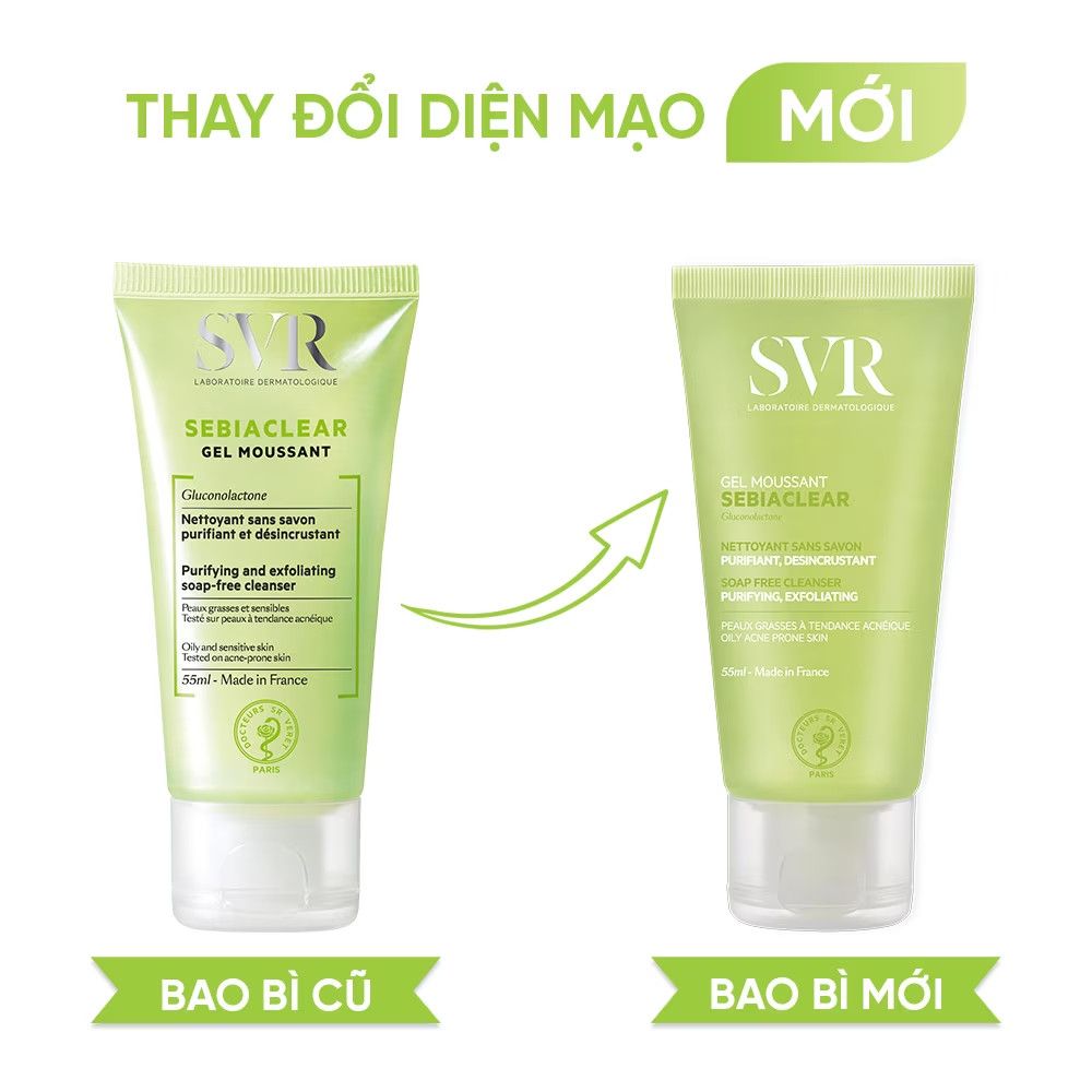 SVR - SRM da dầu Sebiaclear Gel Moussant 55mlSVR - Sebiaclear Gel ...