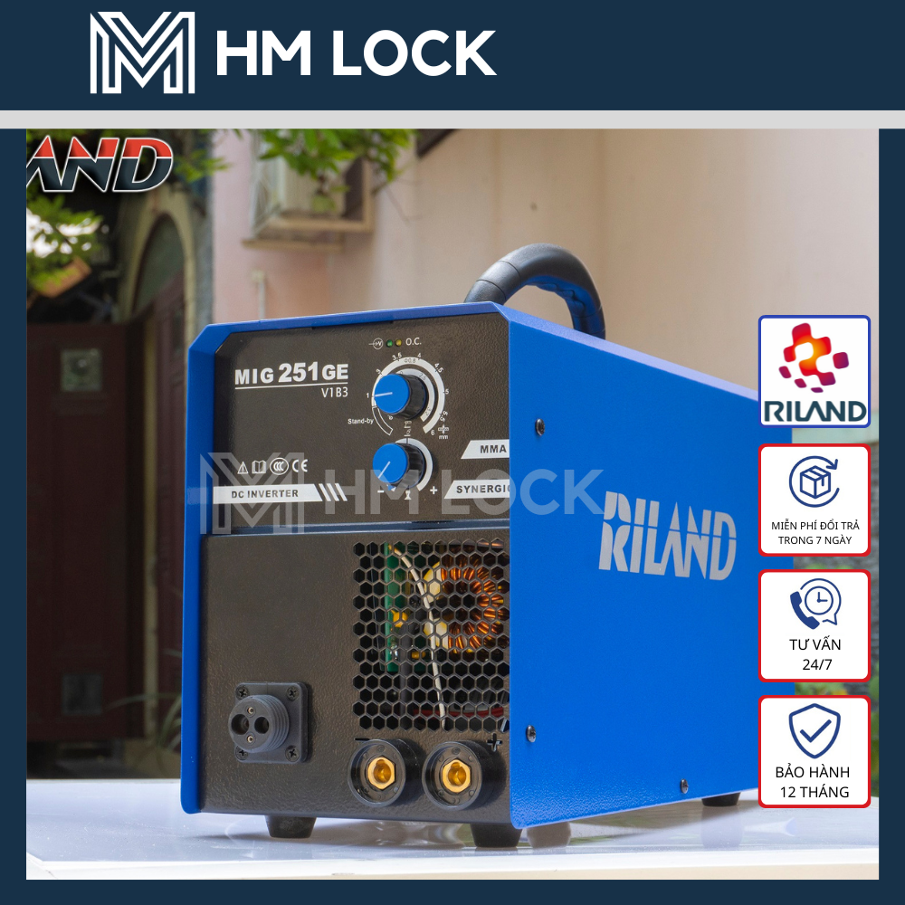 MÁY HÀN MIG CO2 INVERTER 4.4KVA RILAND MIG 251GE - HÀN CÓ KHÍ VÀ KO KH
