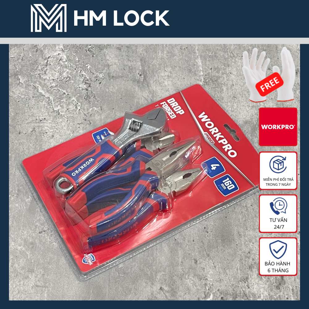 BỘ DỤNG CỤ TỔ HỢP GỒM 3 KỀM VÀ MỎ LẾT Workpro - HÀNG CHÍNH HÃNG - WP20