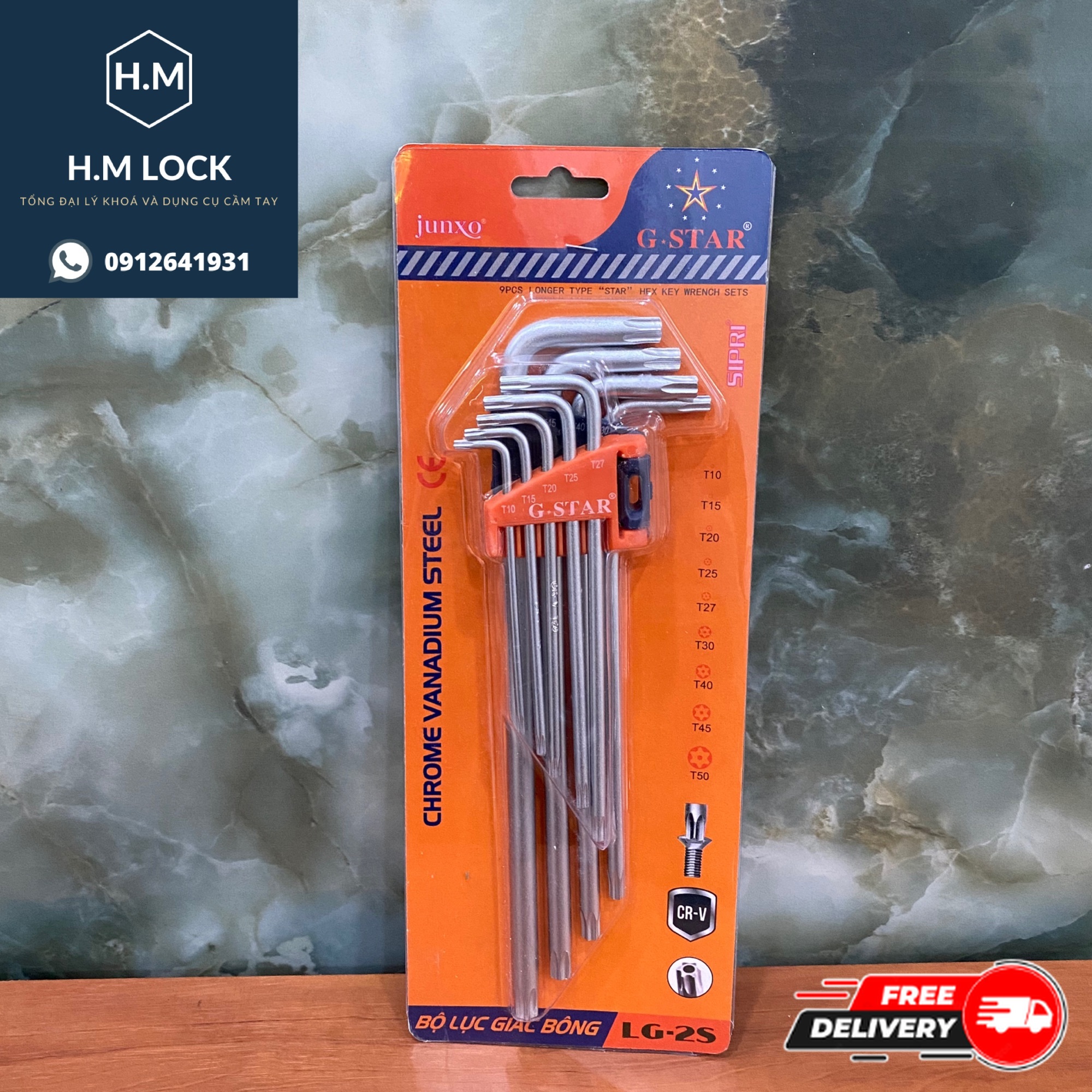 BỘ KHOÁ LỤC GIÁC BÔNG G-STAR 9 CÂY (T10, 15, 20, 25, 27, 30, 40, 45, 5