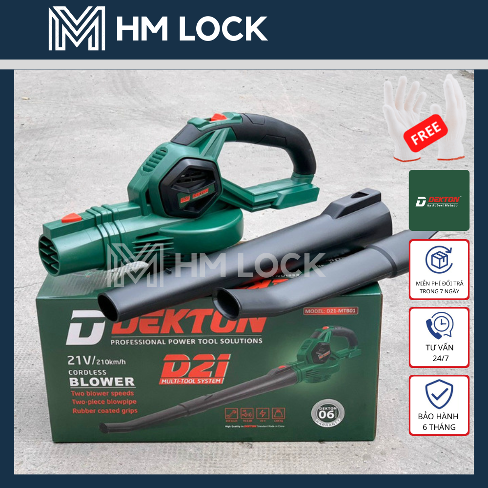 MÁY THỔI BỤI DÙNG PIN 21V DEKTON - 210KM/H LỰC THỔI TỐI ĐA - HÀNG CHÍN