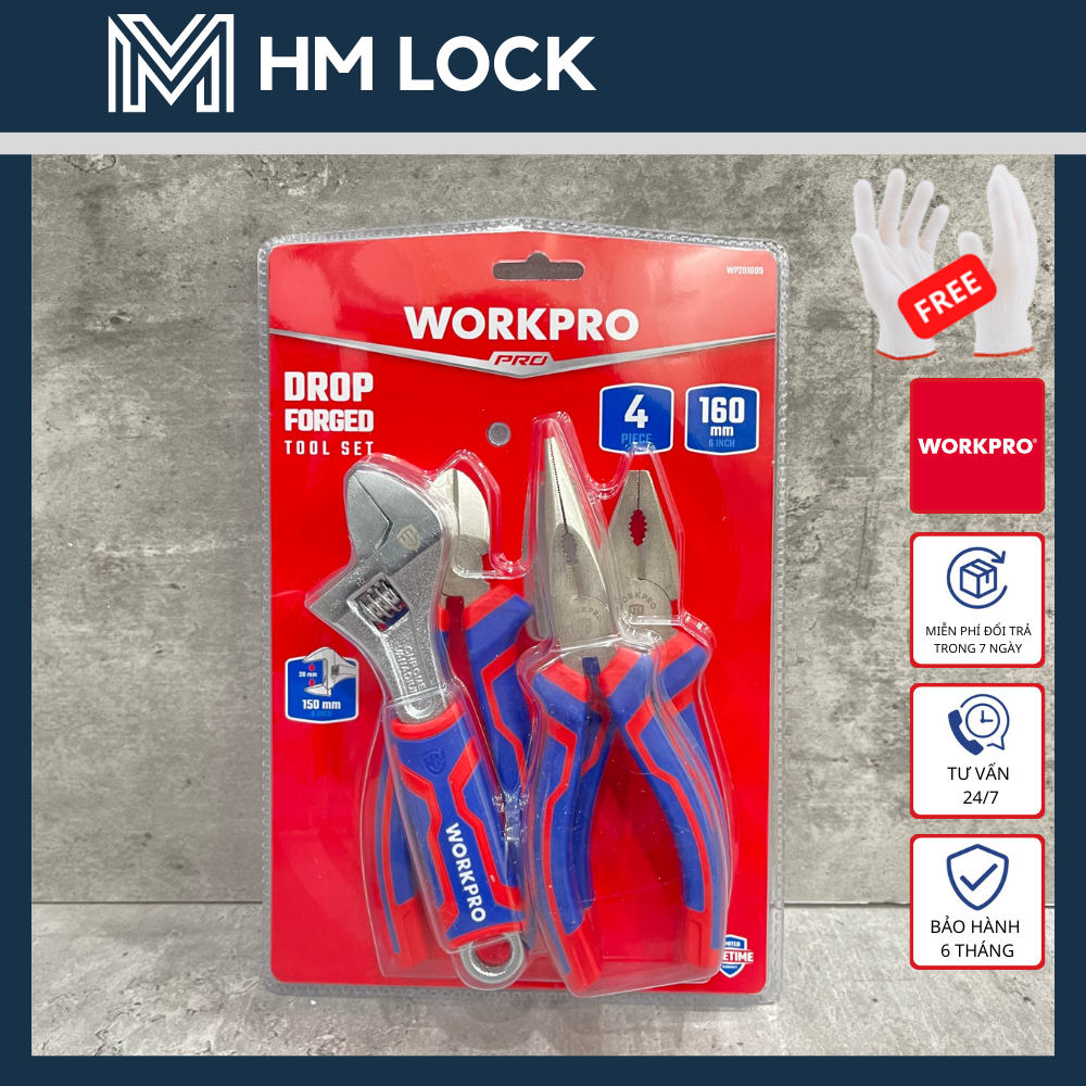 BỘ DỤNG CỤ TỔ HỢP GỒM 3 KỀM VÀ MỎ LẾT Workpro - HÀNG CHÍNH HÃNG - WP20