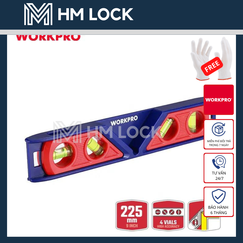 THƯỚC THỦY BẰNG NHỰA 9 INCH Workpro - HÀNG CHÍNH HÃNG - WP262028