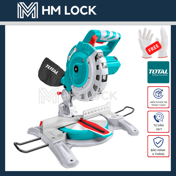 MÁY CẮT NHÔM 1400W TOTAL 210MM - KÈM 1 LƯỠI CƯA TCT, 1 BỘ THAN, 1 TÚI
