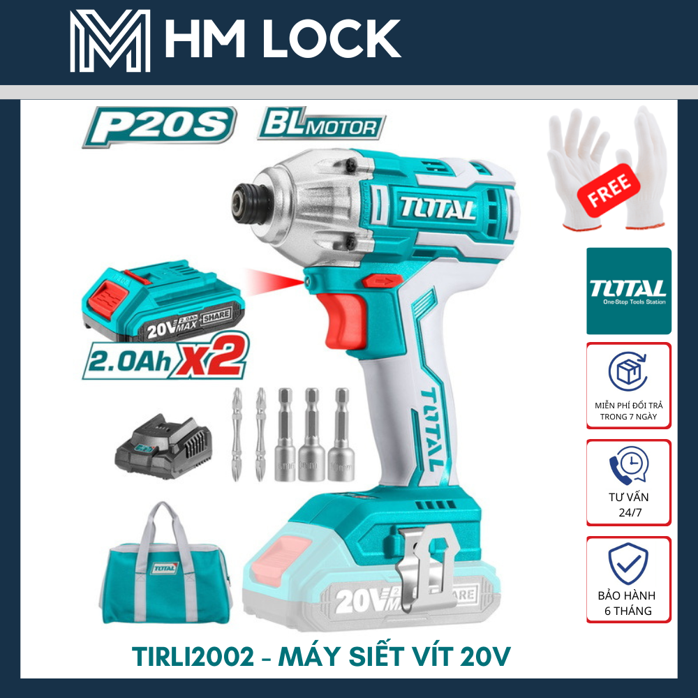 MÁY SIẾT BULOONG DÙNG PIN 20V TOTAL 300N.M - MOTOR KHÔNG CHỔI THAN - 2