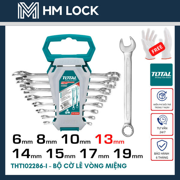 6-19MM BỘ CỜ LÊ VÒNG MIỆNG 8 MÓN TOTAL - HÀNG CHÍNH HÃNG - THT102286