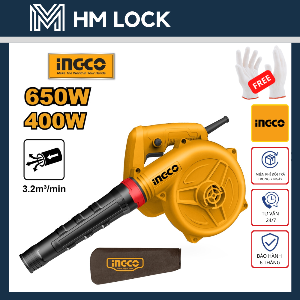 MÁY THỔI BỤI CẦM TAY DÙNG ĐIỆN INGCO AB6038 650W | AB4038 400W - HÀNG