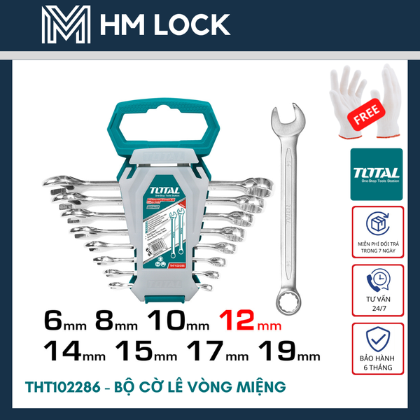 6-19MM BỘ CỜ LÊ VÒNG MIỆNG 8 MÓN TOTAL - HÀNG CHÍNH HÃNG - THT102286
