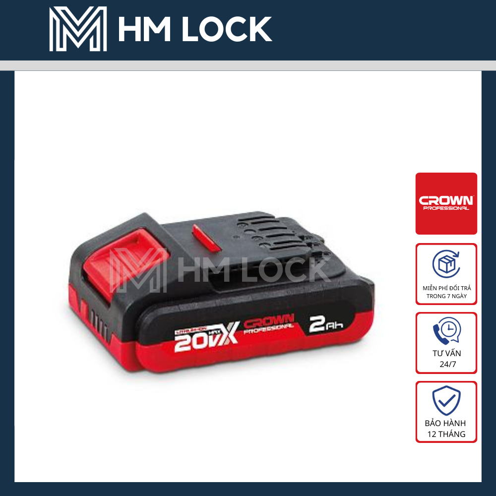 MÁY KHOAN DÙNG PIN 20V / 60NM CROWN KHÔNG CHỔI THAN - ĐẦU KHOAN 1-10MM