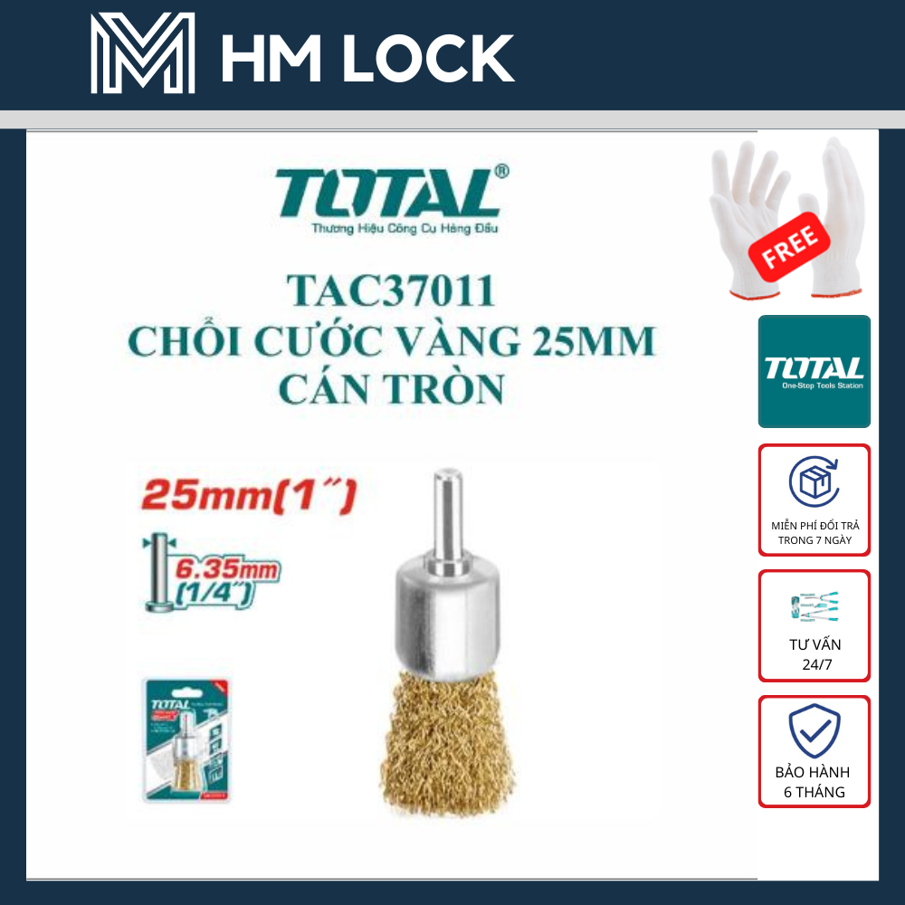 CHỔI CƯỚC VÀNG TOTAL 25MM - HÀNG CHÍNH HÃNG - TAC37011