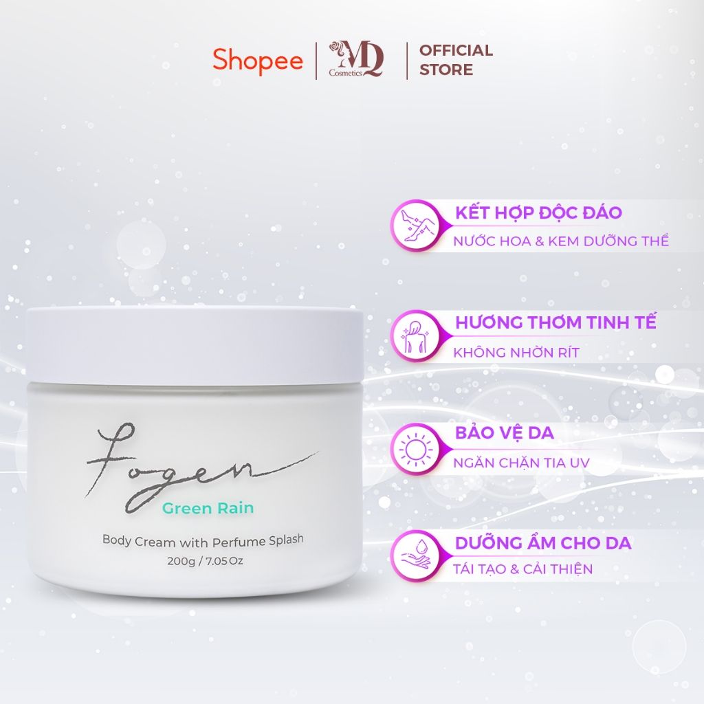 Kem Body Hàn Quốc Fogen Green Rain 200G - Kem Dưỡng Thể Hương Nước Hoa ...