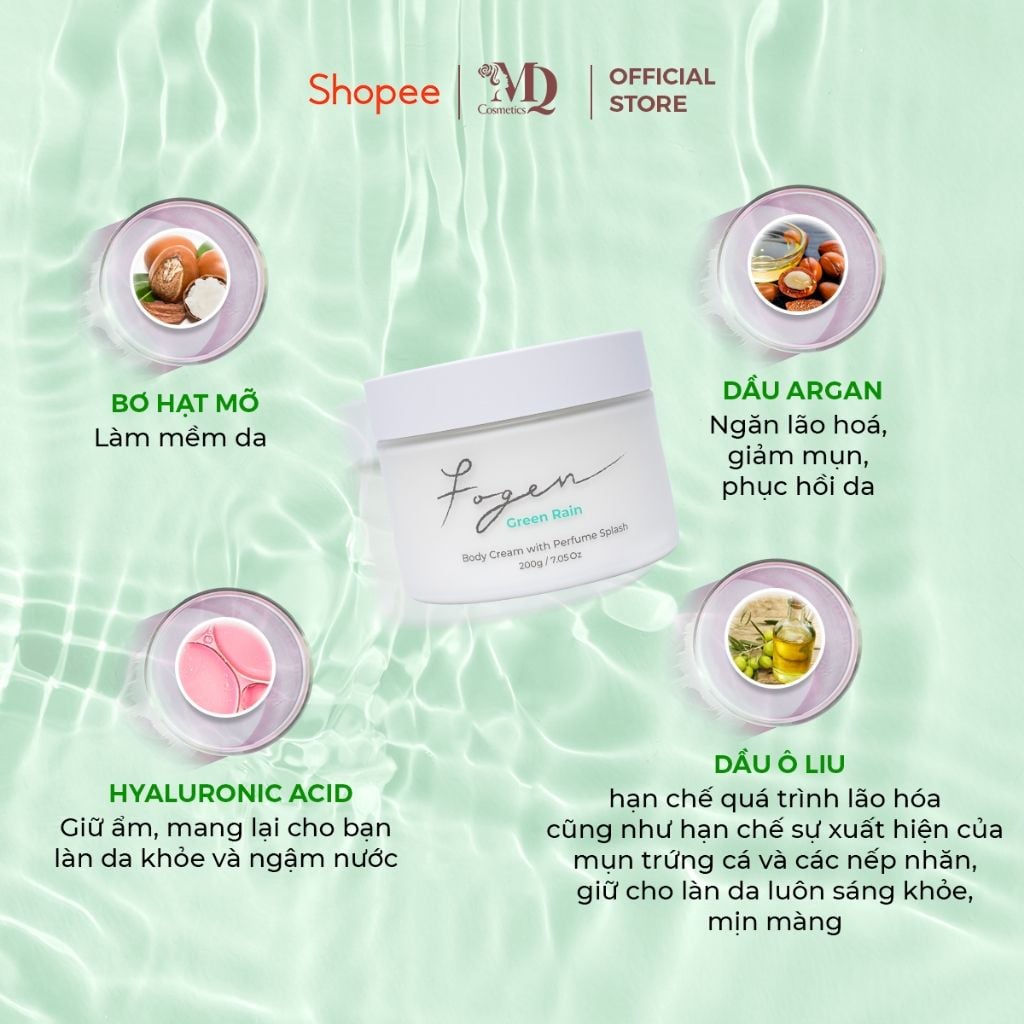 Kem Body Hàn Quốc Fogen Green Rain 200G - Kem Dưỡng Thể Hương Nước Hoa ...