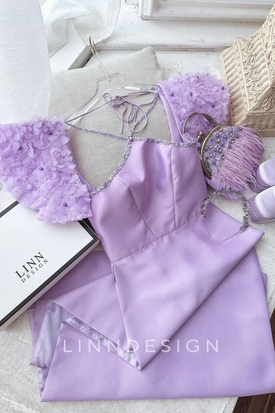 Ao dài tím cà tay cánh tiên LINN DESIGN – Hizu Dress Up