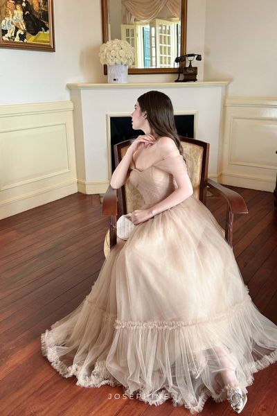 Váy be dài bẹt vai tay ngắn JOSEPHINE – Hizu Dress Up