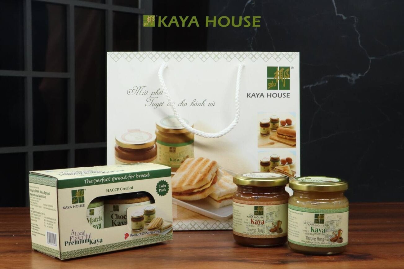 Bộ 2 hũ mứt Kaya Singapore thượng hạng - Kaya House Gift Set – Bếp Lửa Sing