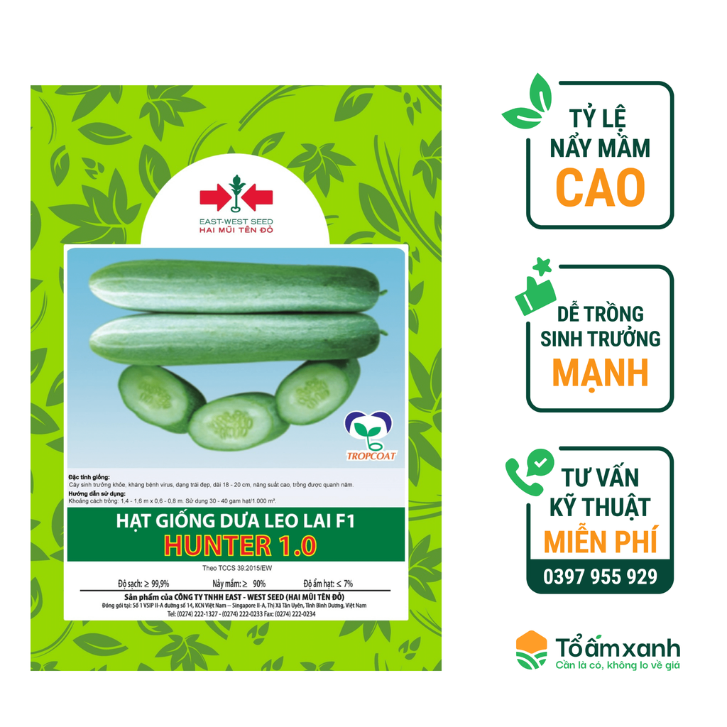 Hạt Giống Dưa Leo Lai F1 HUNTER 1.0Hạt Giống Dưa Leo Lai F1 Hunter 1.0 – Siêu Thị Nông Nghiệp Tổ ...