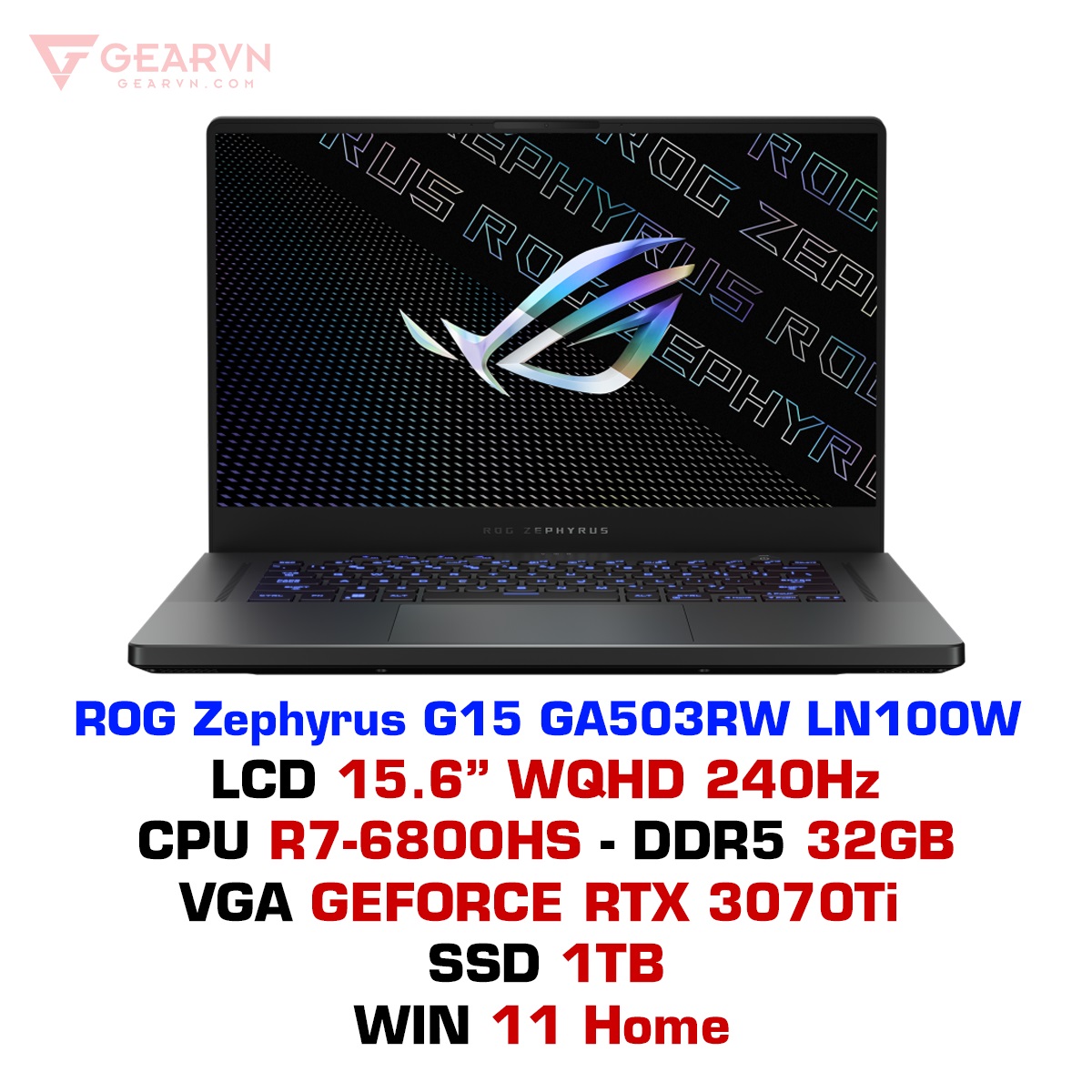 Laptop gaming ASUS ROG Zephyrus G15 GA503RW LN100W chính hãng – GEARVN.COM