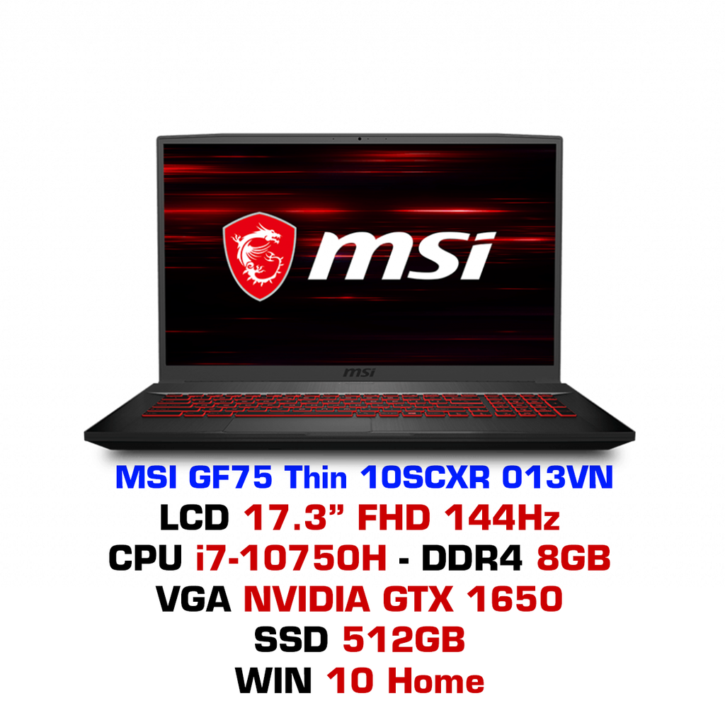 Laptop Gaming MSI GF75 Thin 10SCXR 013VN chính hãng, giá rẻ – GEARVN.COM